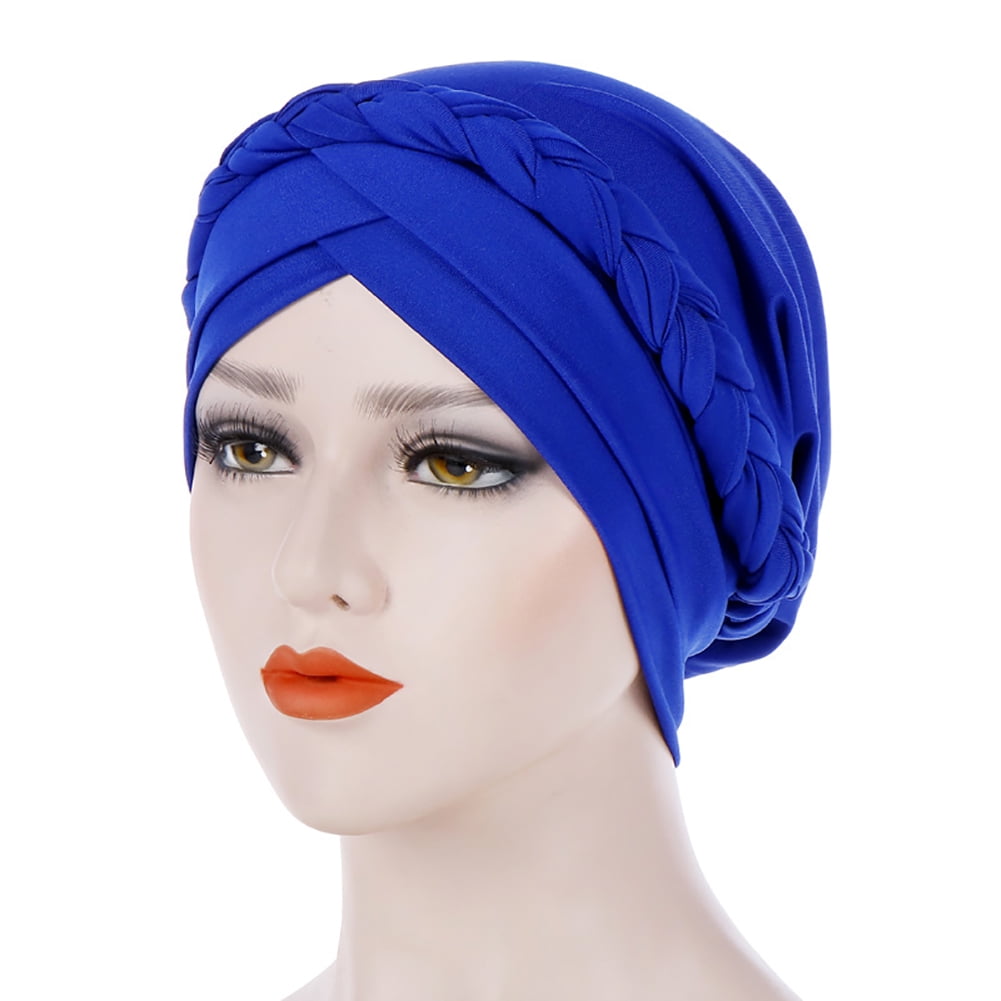 Yesbay Women Braid Hijab Turban Head Wrap Hat Chemo Cap - Walmart.com
