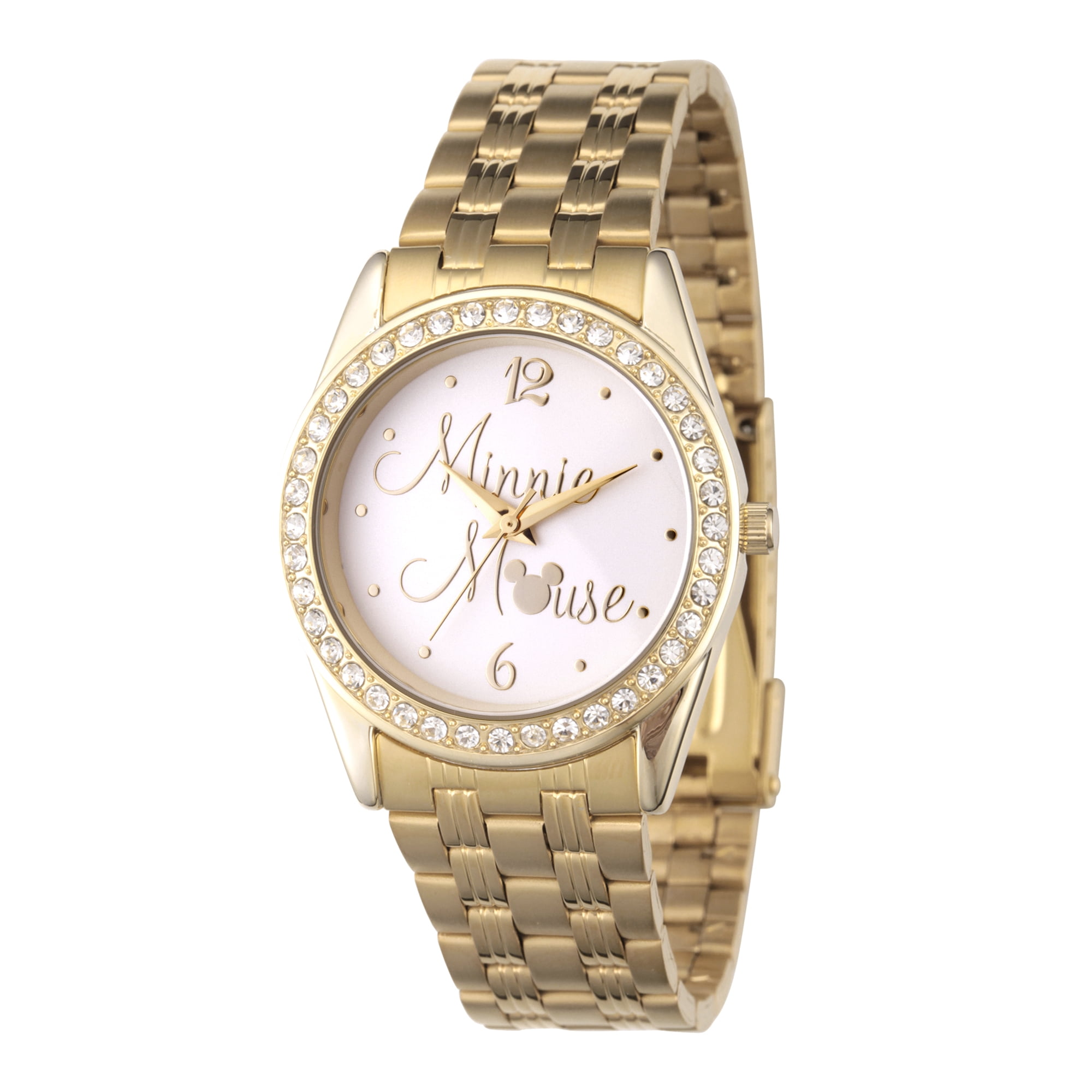 Disney Minnie Mouse Women's Gold Alloy Glitz Watch, 1-Pack - Walmart.com