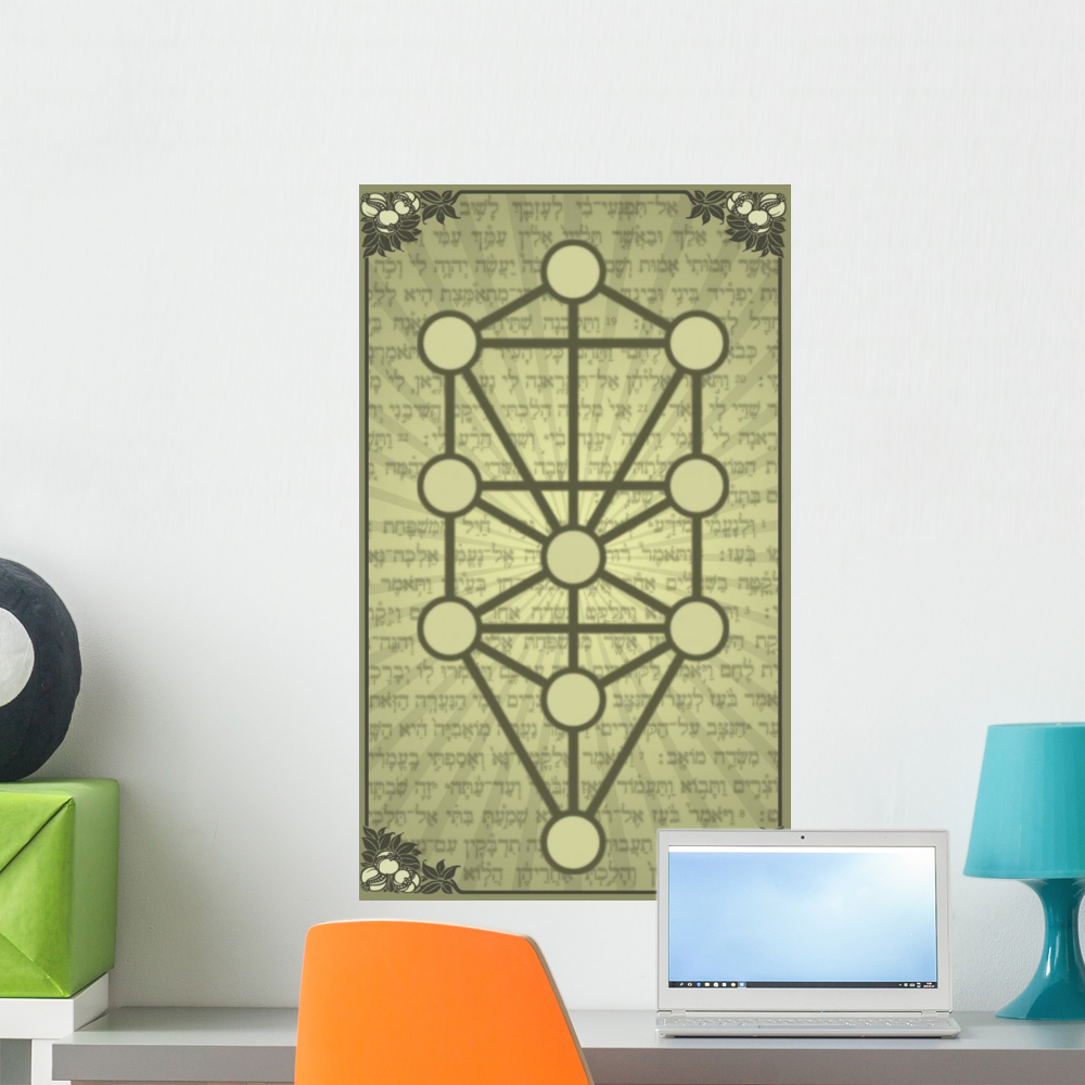 Cabbala Tree Life Wall Mural Decal Sticker, Wallmonkeys Peel & Stick ...