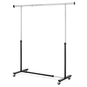 Whitmor Supreme Double Shelf Rolling Garment Rack, Metal, Chrome ...