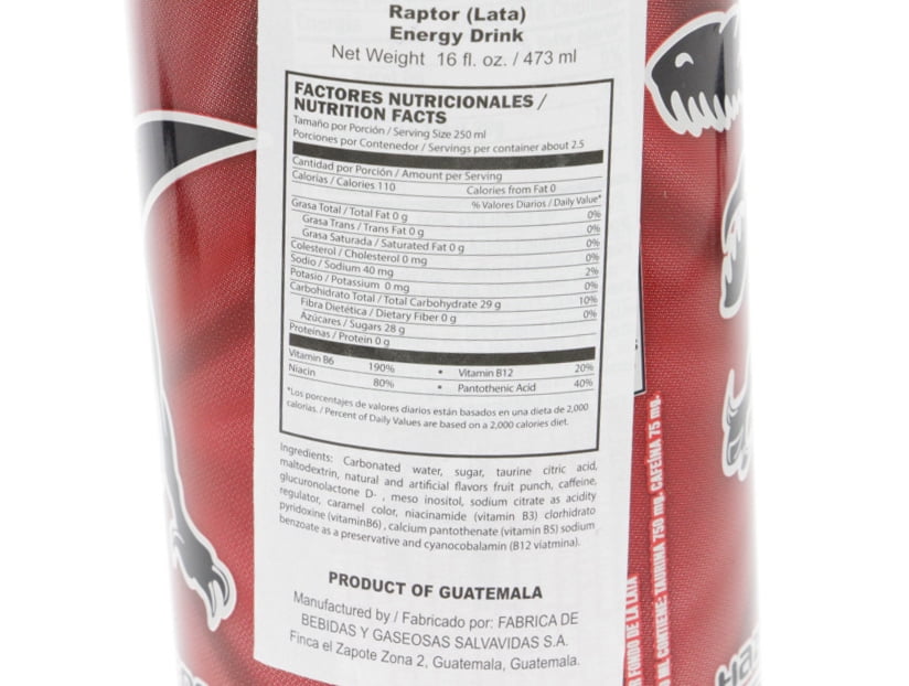 Raptor Energy Drink 16oz – Bebida Energizante (Pack of 18) – Beauty ...