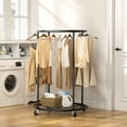 Nefoso Clothing Garment Rack,Round Clothes Rack with 4 Universal Wheels ...