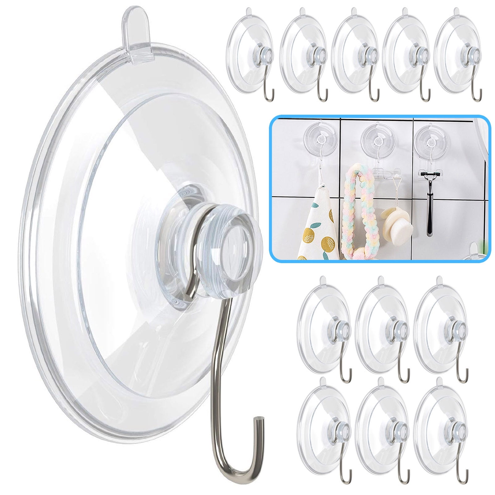 Click here for Enjoywould 12pcs Removable Suction Cup Hooks Trans... prices