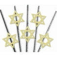 Gold Glitter Star of David Party Straws - No-Mess Real Gold Glitter Cut ...