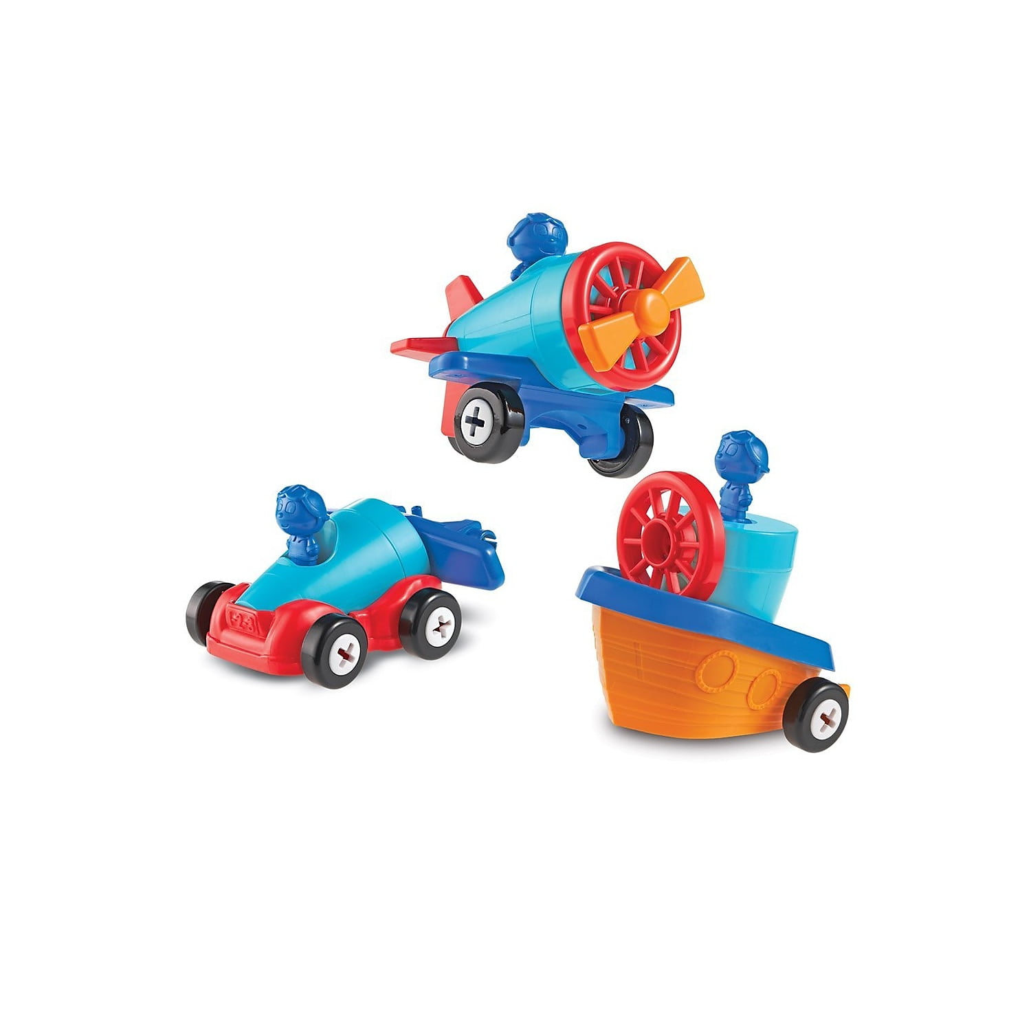 Learning Resources, LRNLER2840, 1-2-3 Build It Car-Plane-Boat, 1 Each ...