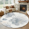 Beach Coastal Fish Round Area Rugs Collection 7', Watercolor Sea Ocean ...