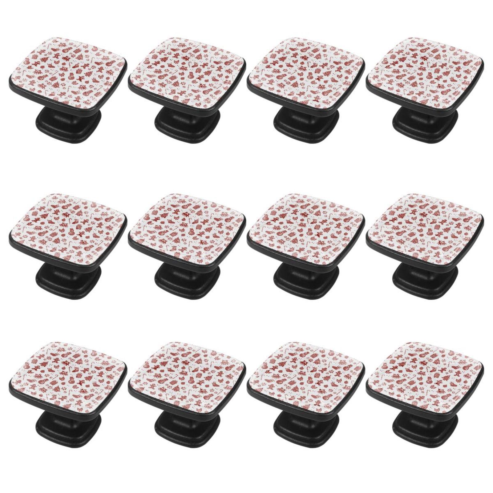 12 Pcs Cabinet Handle Drawer Pulls Christmas Knobs with Screws Square ...