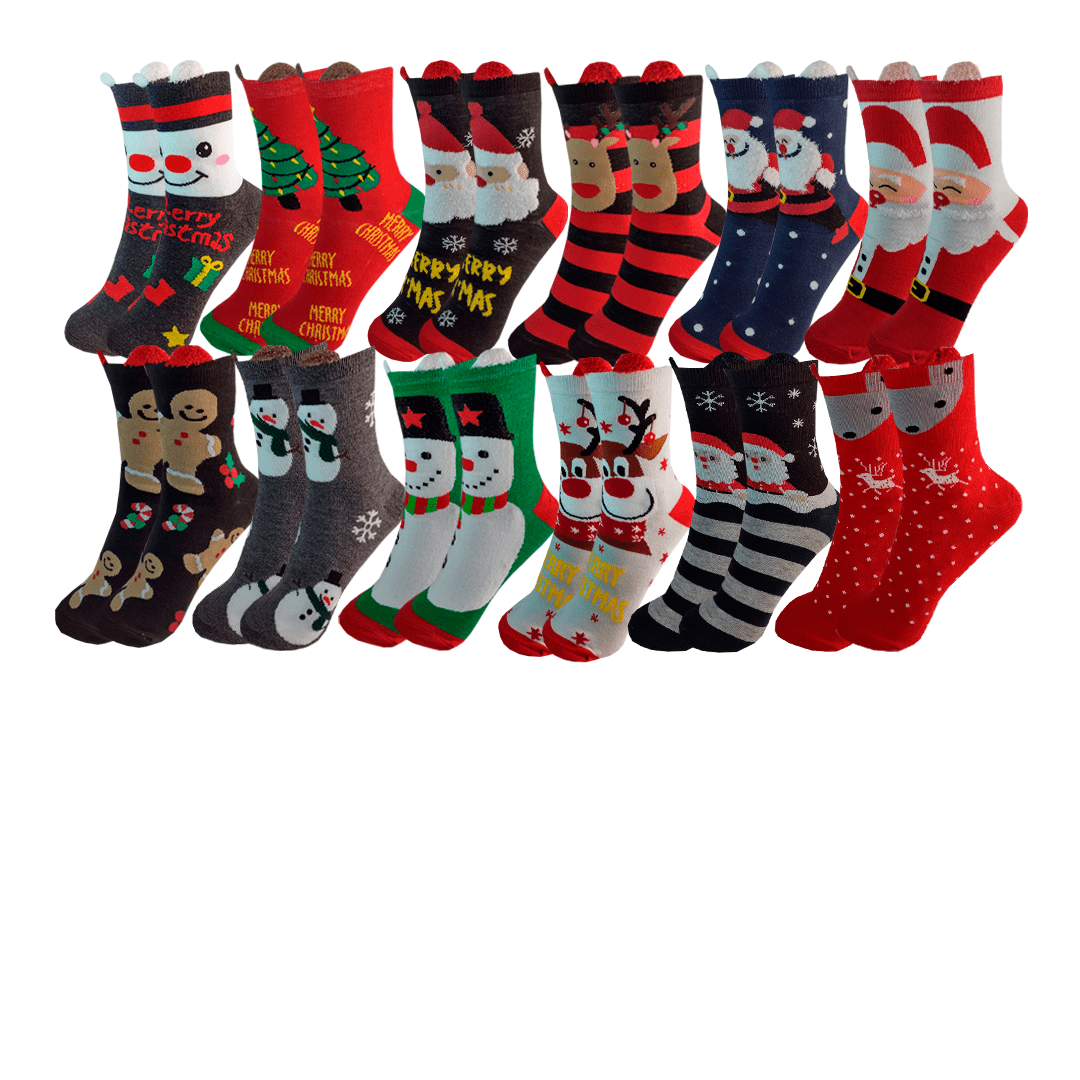 Calcetas Navideñas M&J Orejitas Algodón 12 Pares | Bodega Aurrera en línea