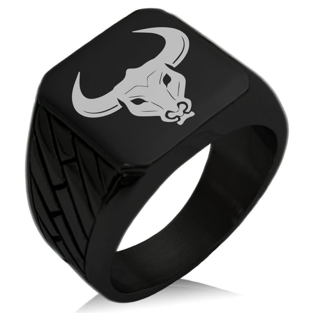 Stainless Steel Greek Mythology Minotaur Geometric Pattern Biker Style ...