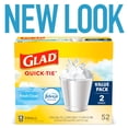 Glad Small Plastic Trash Bags, 4 Gallon, 52 Bags (Quick Tie, Fresh ...