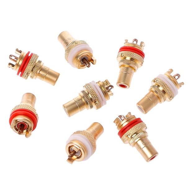 Conector hembra CMC de alta calidad, 8 piezas, rojo y blanco, RCA HIFI ...
