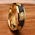 8mm Wide Gold-plated Tungsten Carbide Ring with Crushed Gold Flakes and ...