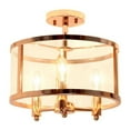 Lalia Home 3-Light 13" Glass & Metallic Accented Semi-flushmount - Rose ...