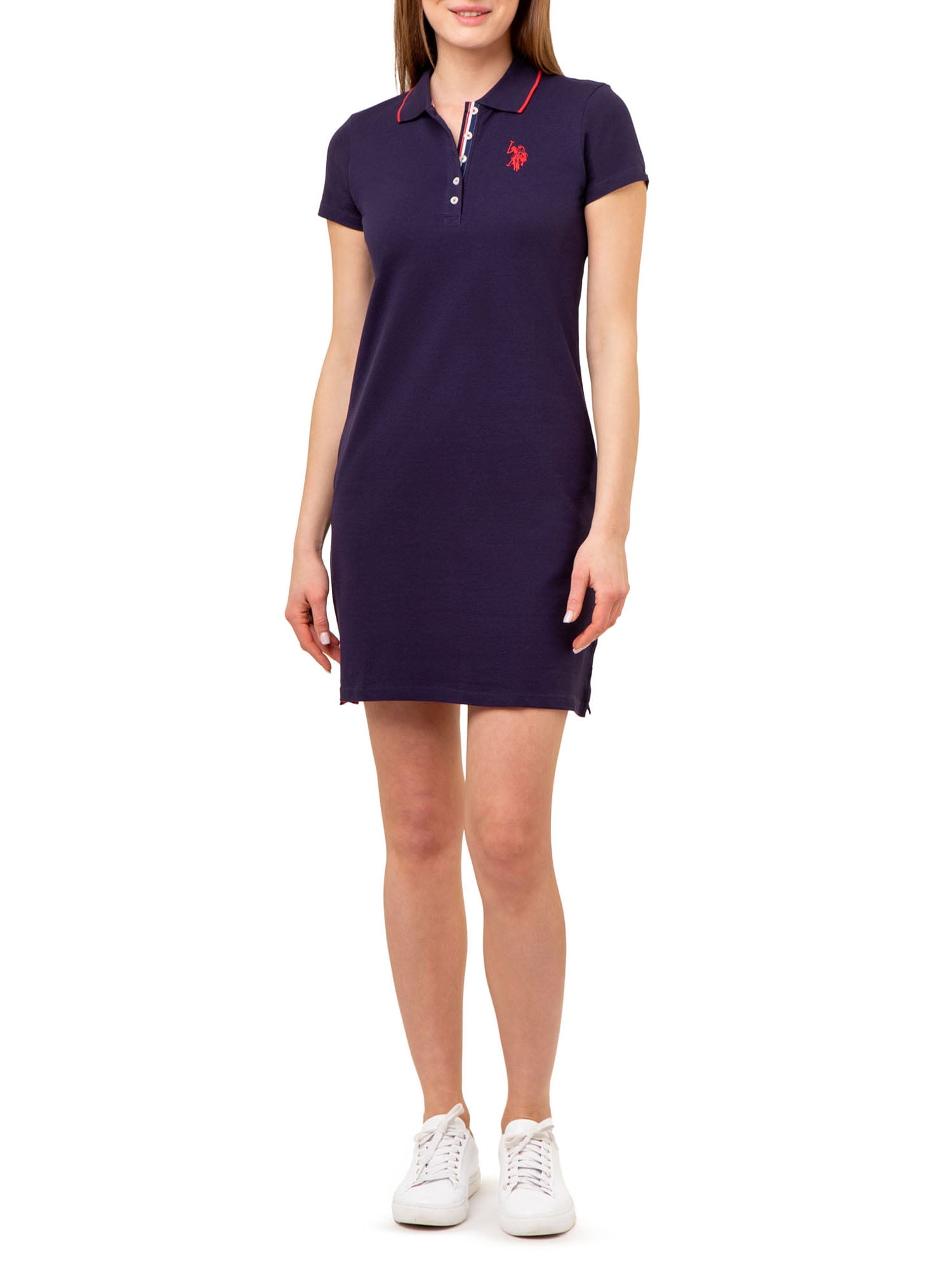 U.S Polo Assn Women's Tipped Polo Dress - Walmart.com