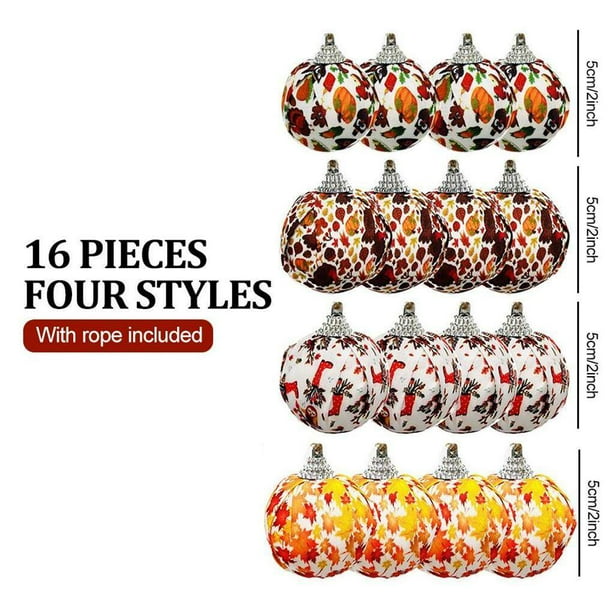 ruzhgo 16 Pieces Fall Hanging Balls with Rope Fabric-Wrapped Maple ...