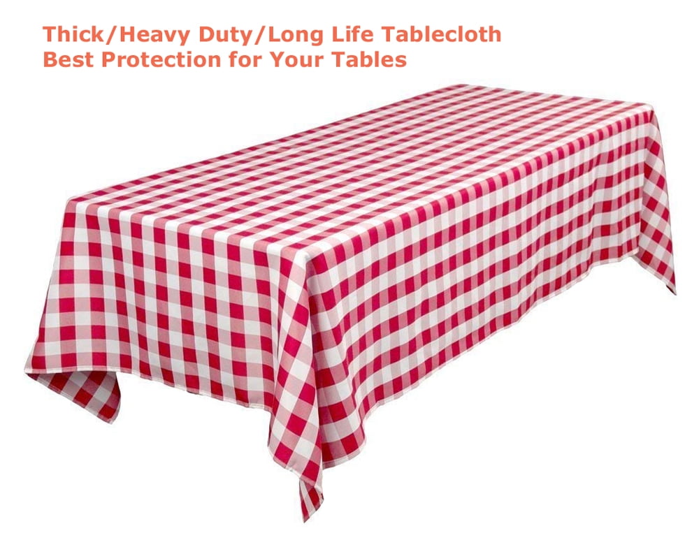 TEKTRUM 52 X 70 INCH 52"X70" RECTANGULAR TABLECLOTH CHECKER - THICK ...
