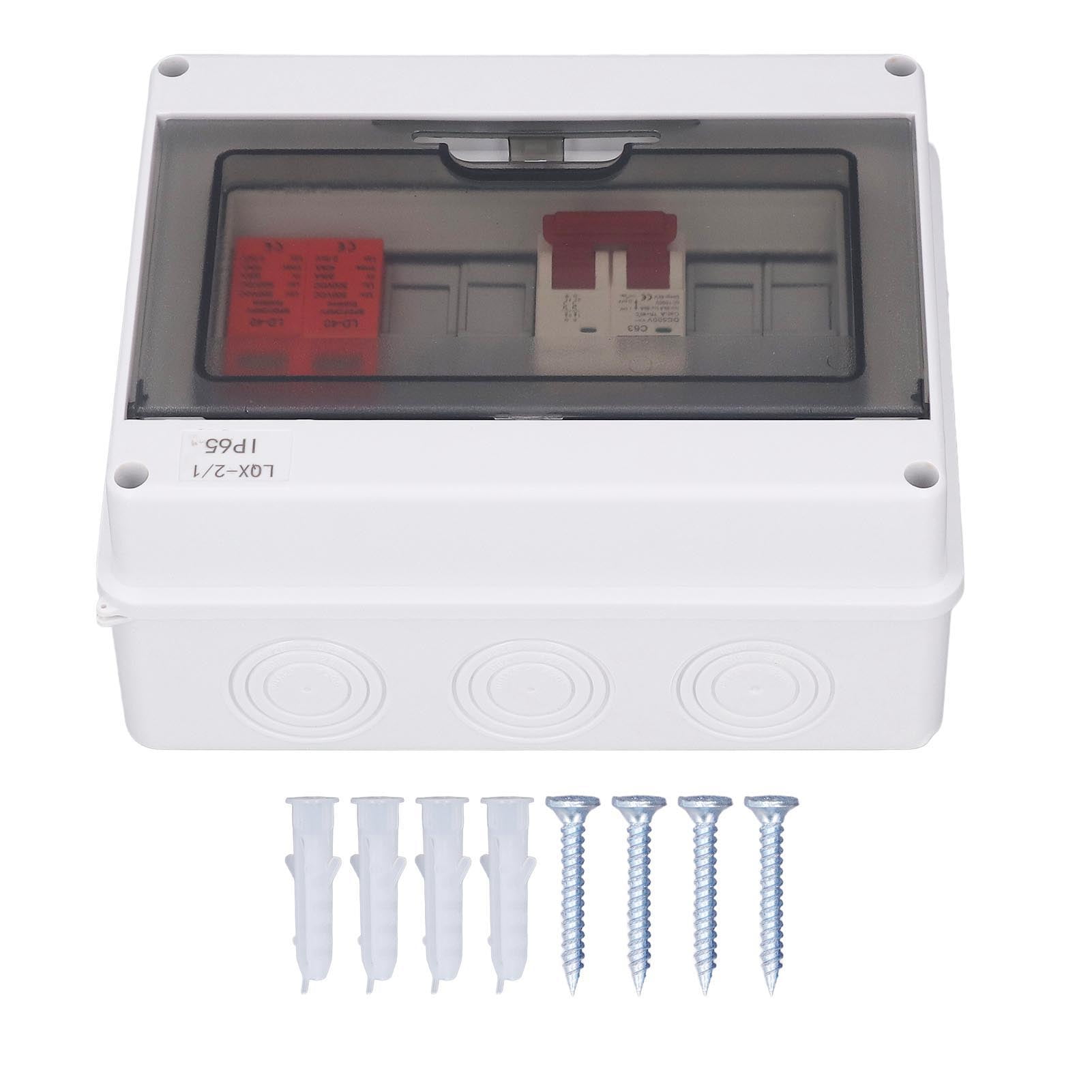 500V 63A Solar Combiner Box 30A Fuse 2P Circuit Breaker 40KA Arrester ...