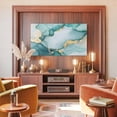 Abstract Marble Texture TV Dust Cover 55 Inch, Gold Teal Gradient Art ...