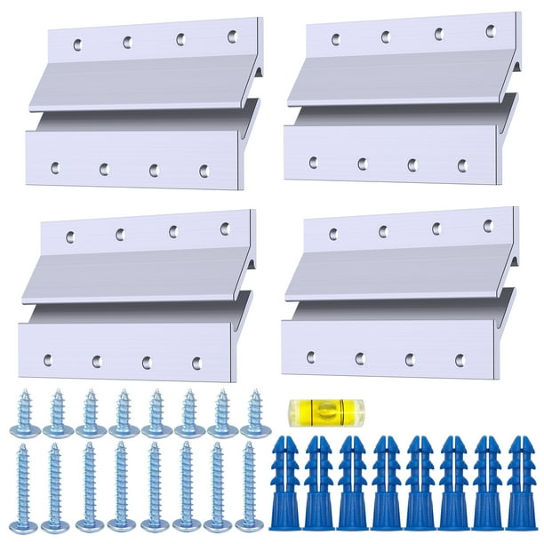 French Cleat Hanger 4 Inch - 4 Pack - Picture, Mirror, Whiteboard ...