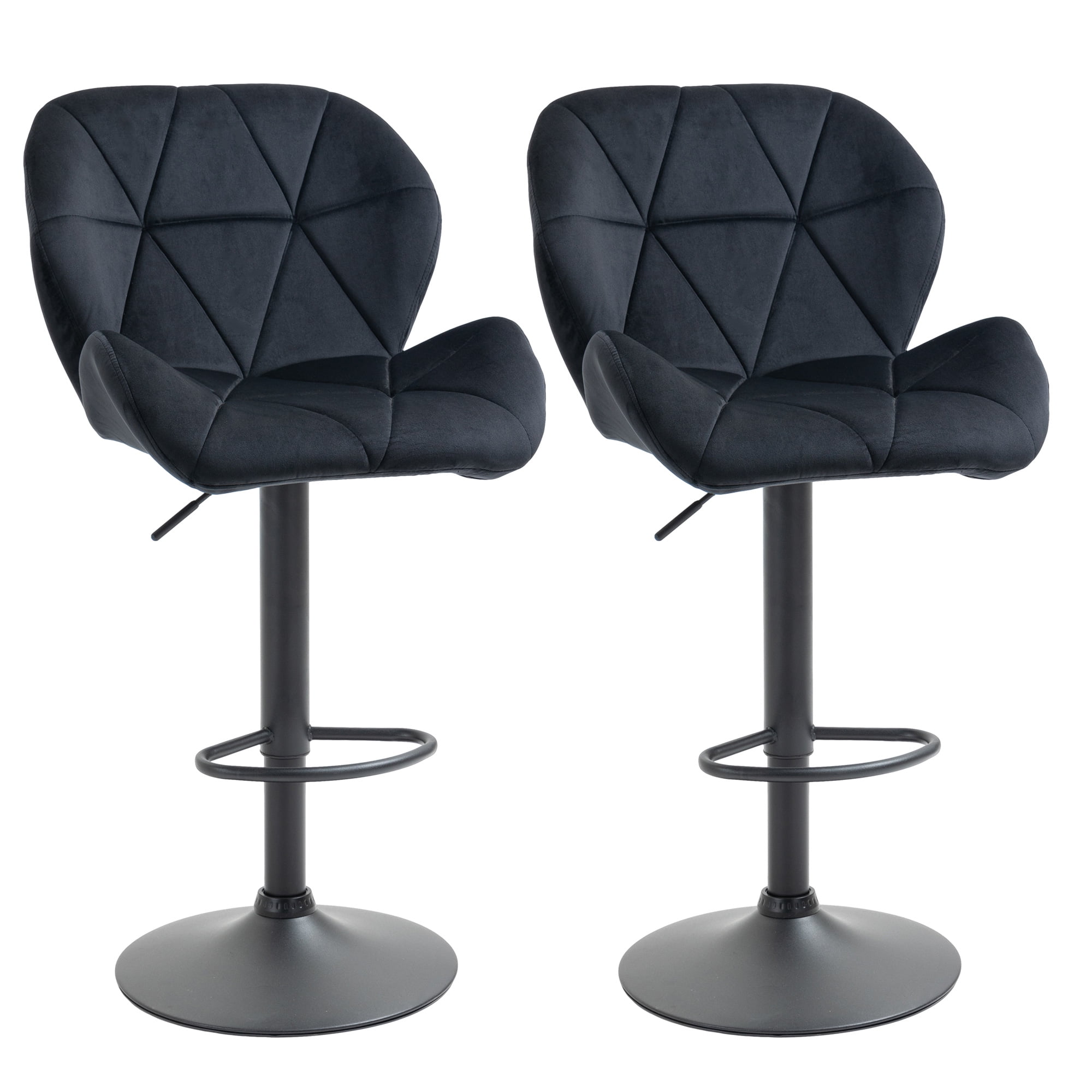 Click here for Homcom Bar Stool Set Of 2 Fabric Adjustable Height... prices