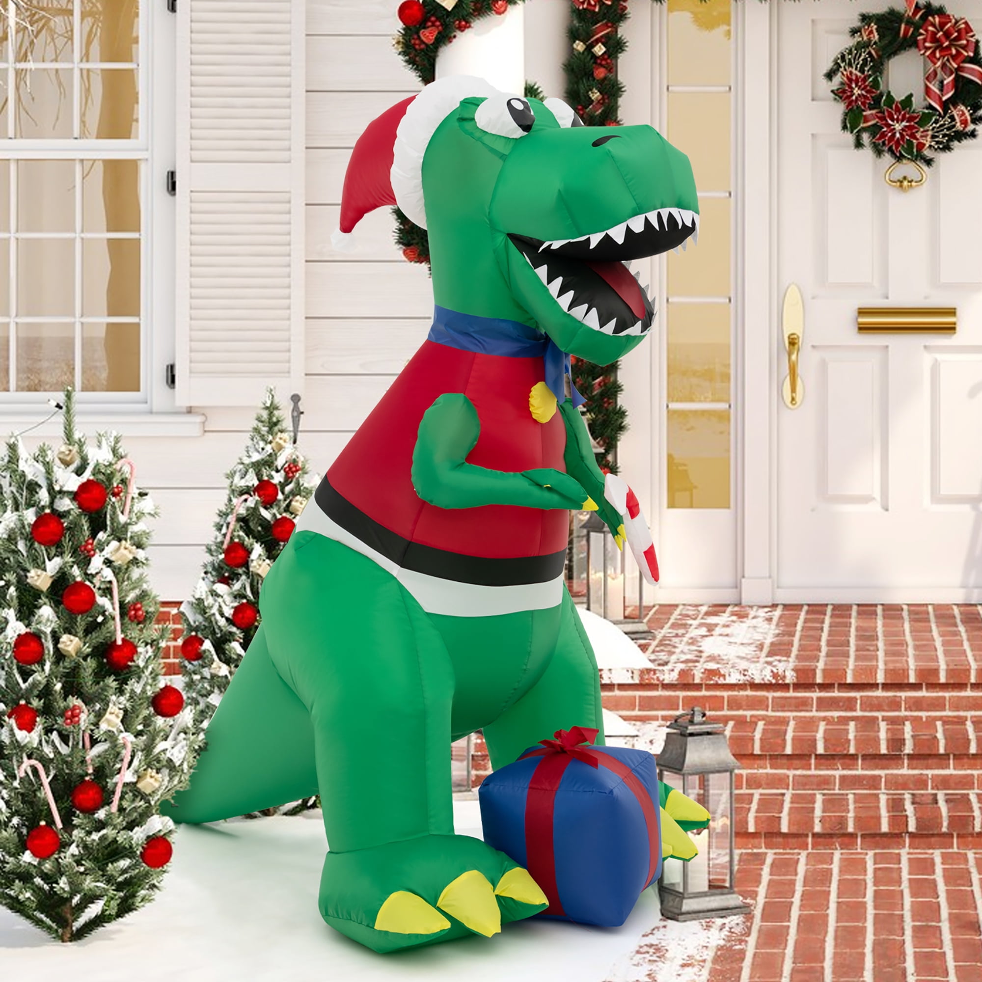 Click here for Gymax 6 Ft Inflatable Christmas Dinosaur With Gift... prices