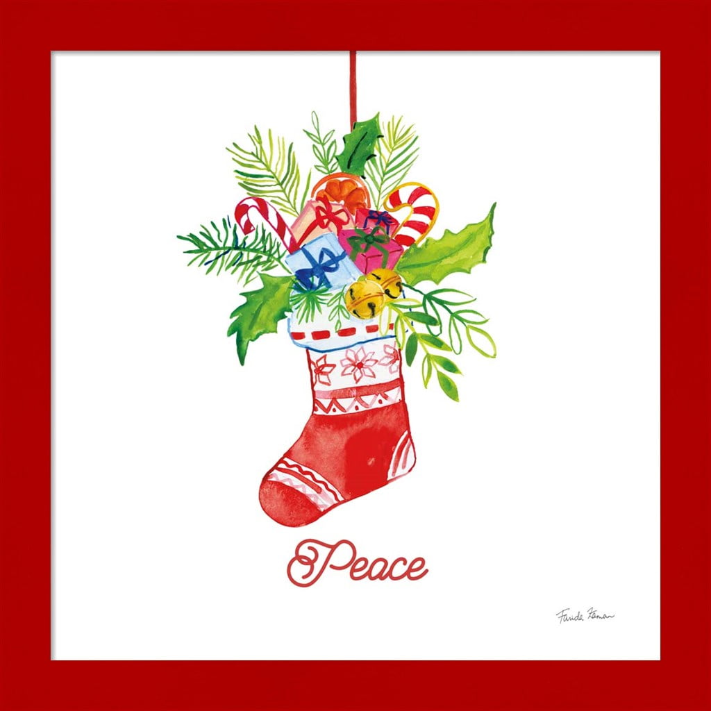 Great Art Now Holiday Stocking by Farida Zaman, Framed Wall Art, 14W x ...