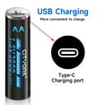 CITYORK 10 Pack AA Batteries Type-C USB 3000mWh 1.5V Lithium High ...