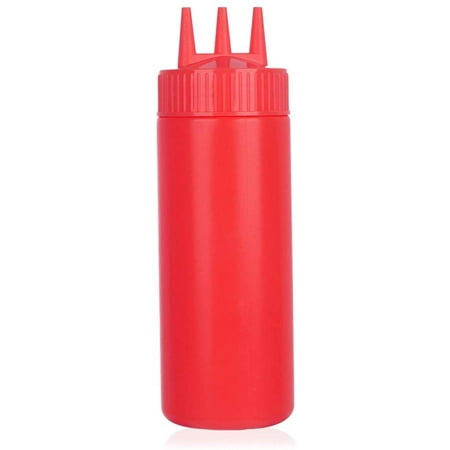Squeeze Bottle 3 Hole Ketchup Mustard Salad Dressing Seasoning Squeezer ...