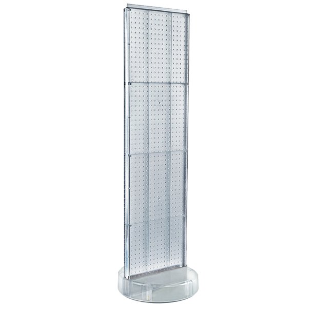 Azar Displays 700780-CLR Clear Two-Sided Pegboard Floor Display On a ...
