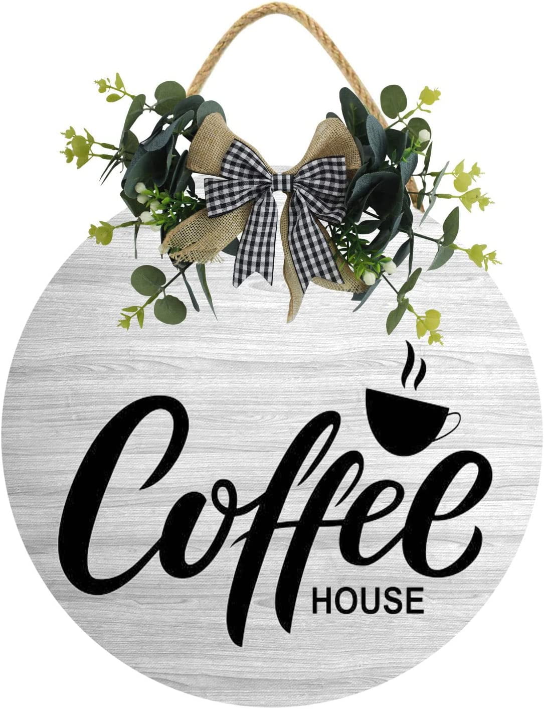 Eveokoki 12" Coffe Cafe House Sign,Coffee Bar Sign Farmhouse Coffee ...
