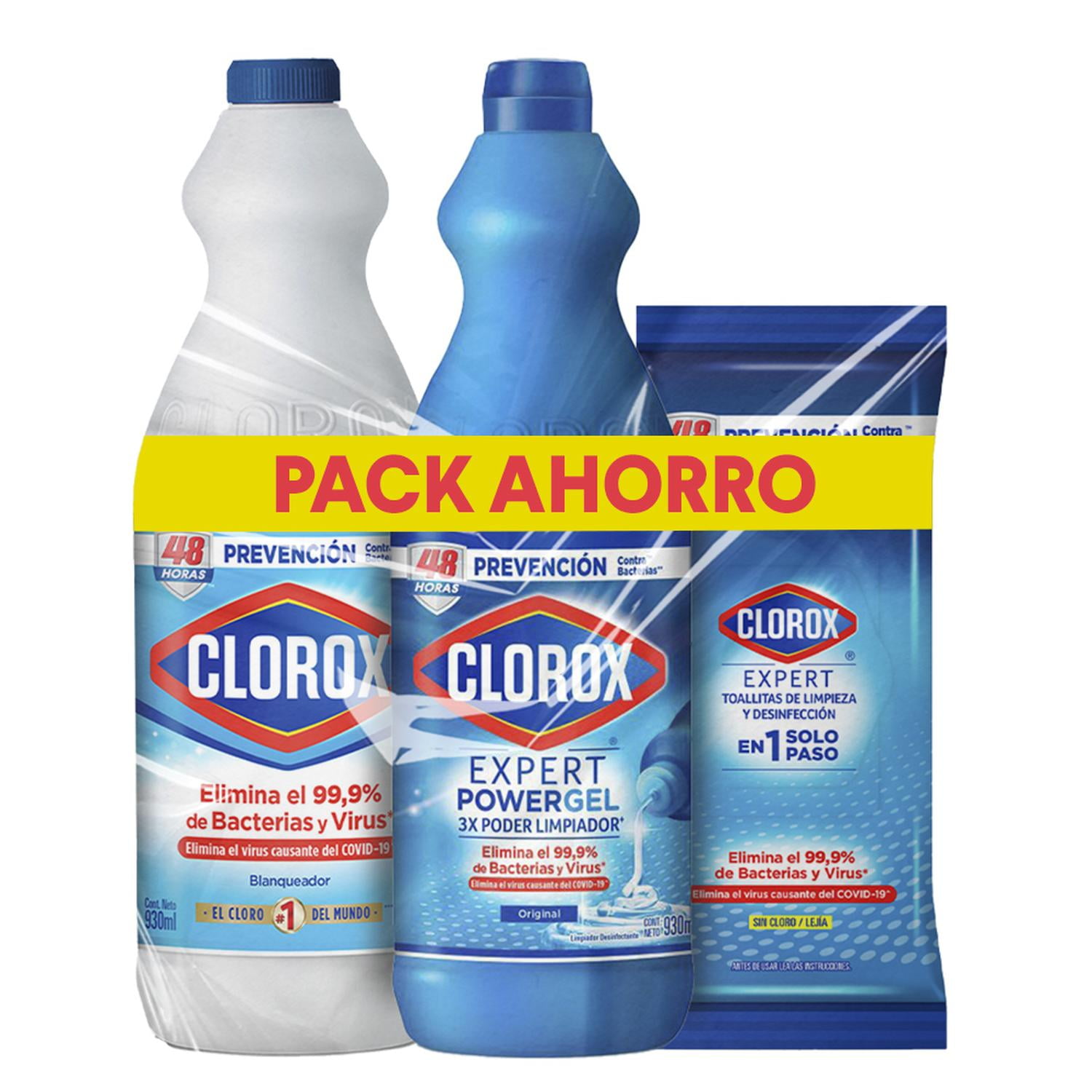 Pack Clorox Conc. 930ML + Power Gel 930ML + Toallita Exp 30un | Walmart en línea