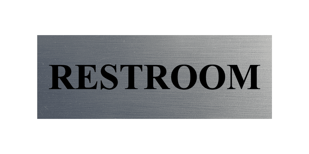 Basic Restroom Sign (Brushed Silver) - Small - Walmart.com