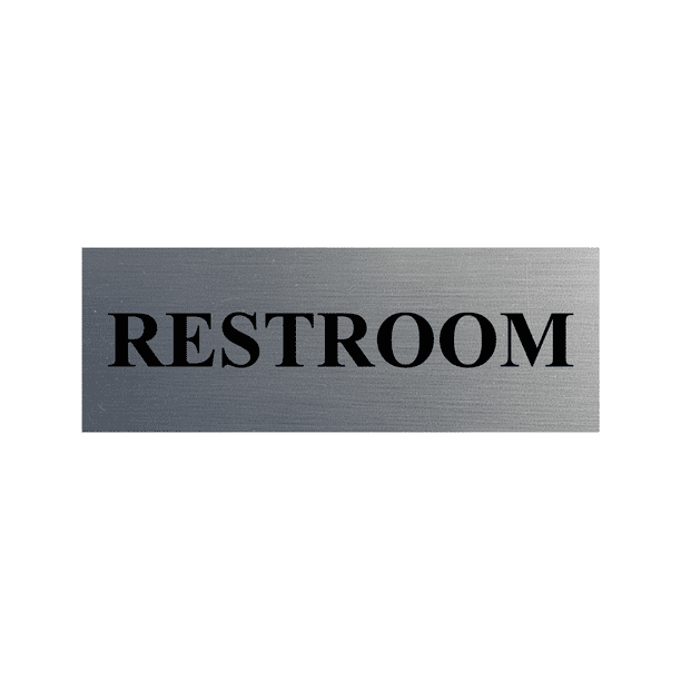 Basic Restroom Sign (Brushed Silver) - Small - Walmart.com