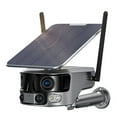 security camera， 4K 4G Wireless Solar Camera 8MP Dual Lens Zoom With ...