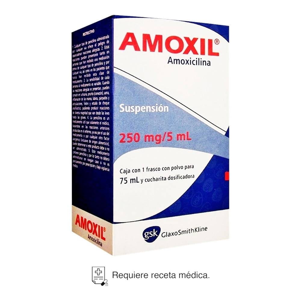 Amoxil Amoxicilina 250 mg/5 ml suspensión polvo para 75 ml | Walmart en ...