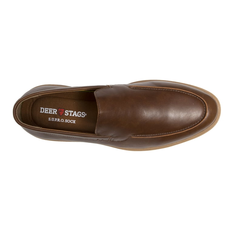 Deer Stags Porto Mens S.U.P.R.O. Sock Dress Loafer - Brown - 9.5