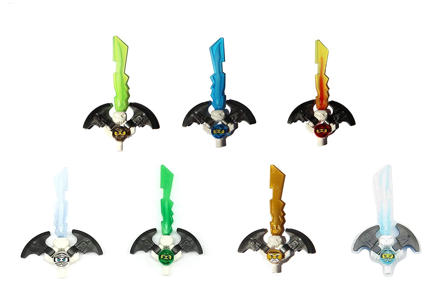LEGO Ninjago: Complete Lot of 7 Djinn Swords - Wu, Cole, NYA, Jay, Kai ...