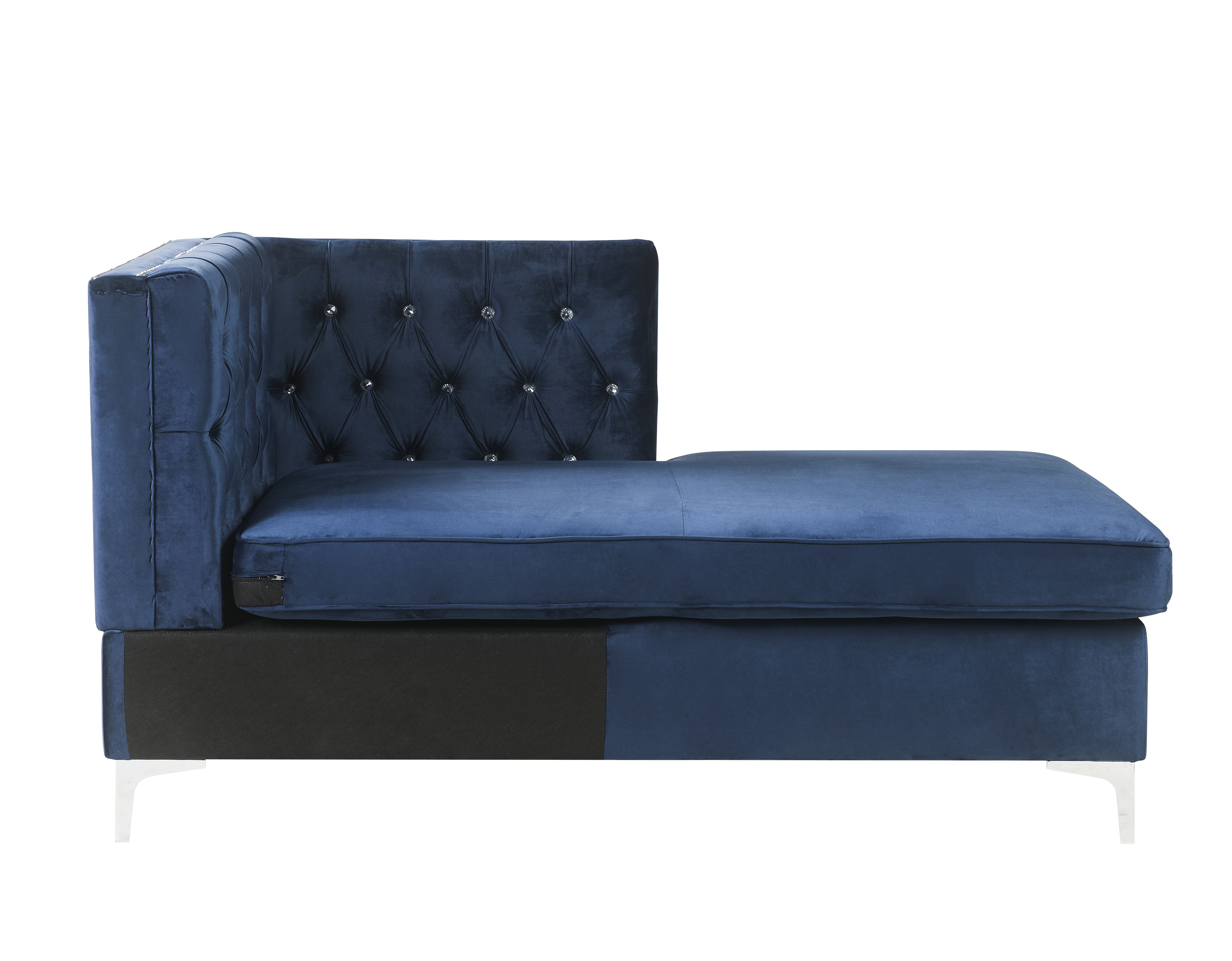 Jaszira Sectional Sofa in Blue Velvet Jaszira Sectional Sofa in Blue Velvet