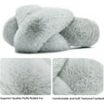 LORDFON Open Toe Cross Band Fuzzy Womens Slippers Fluffy House Slippers with Memory Foam ...