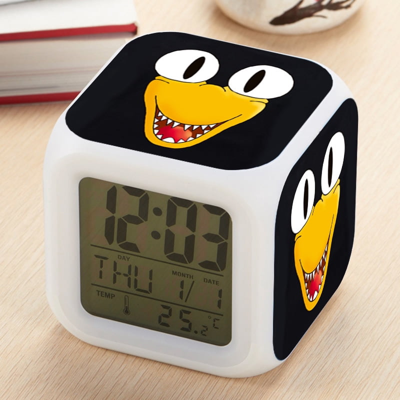 Rainbow Friends Colorful Square Clock LED Screen Digital Desktop Silent ...
