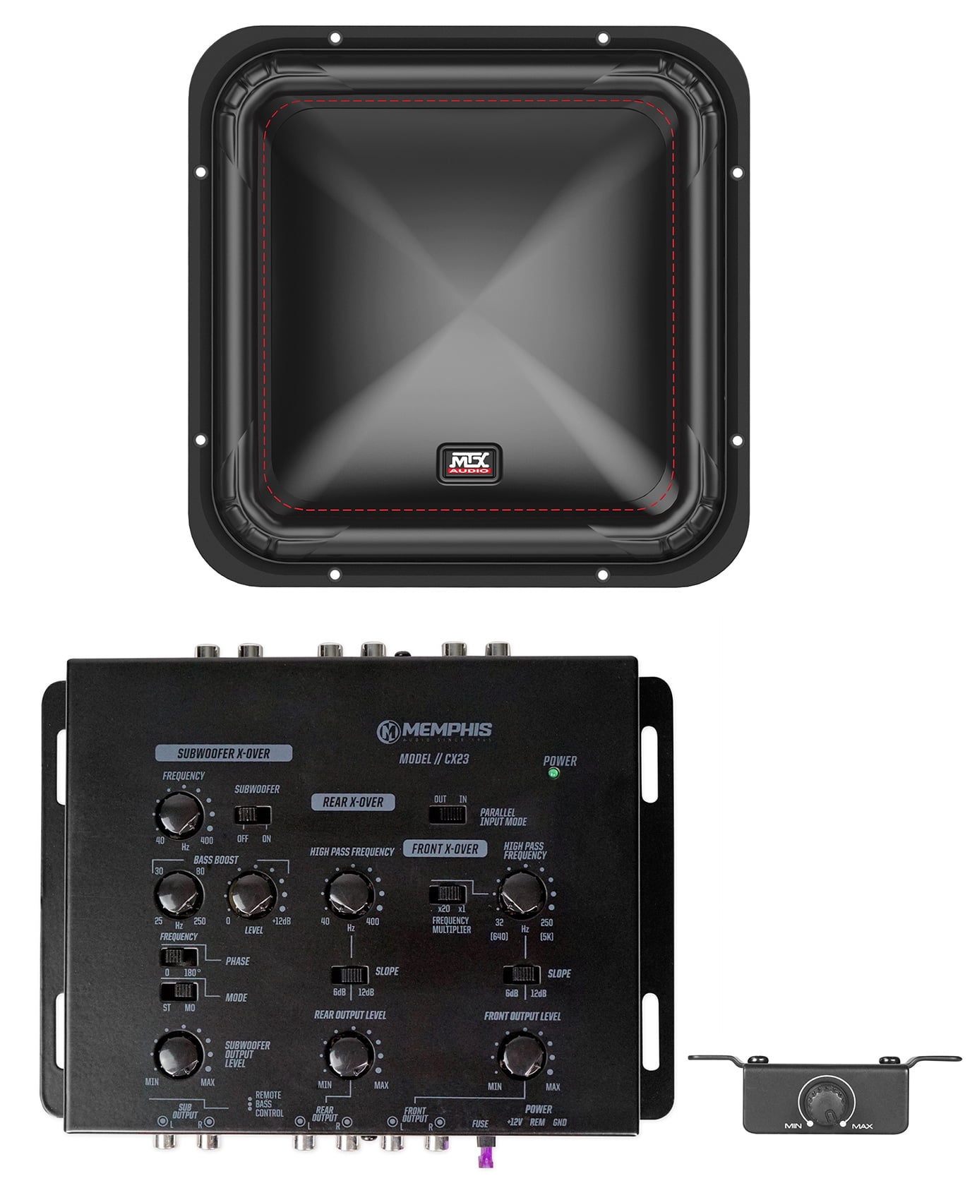 MTX S6512-44 12" 1000 Watt Square Subwoofer Car Audio Sub+Memphis ...