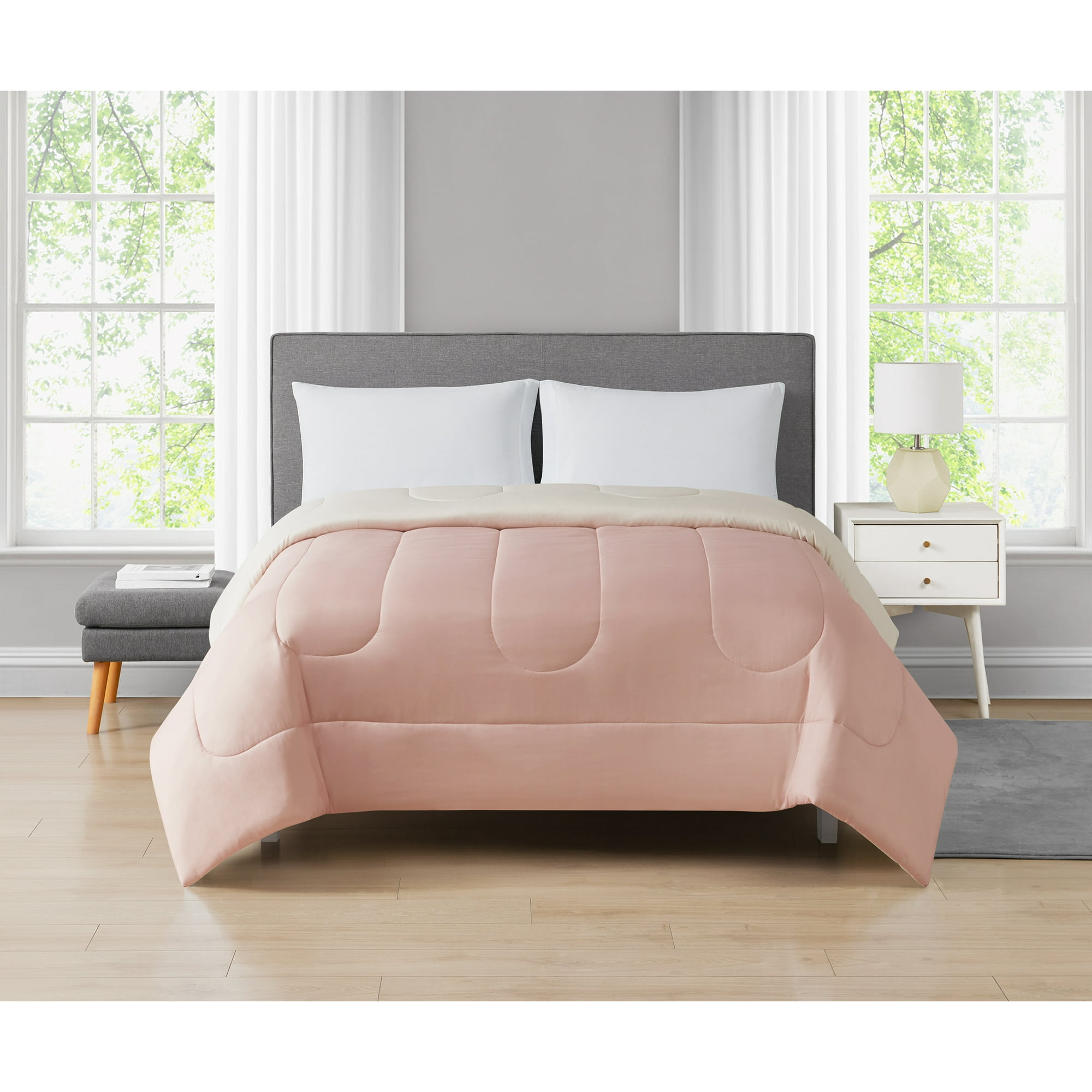 Click here for Mainstays Pink Reversible Comforter Double/Queen prices