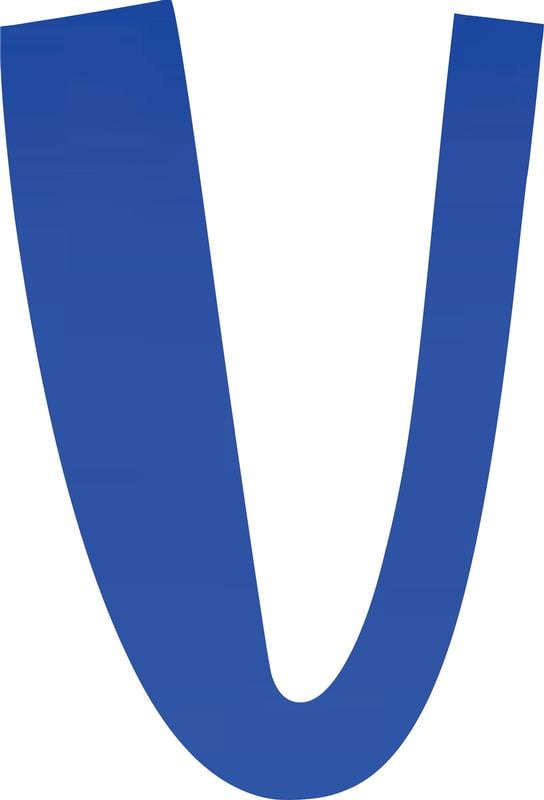 Acrylic Letter V Blank, 2'' Tall Transparent Dark Blue Acrylic Sign ...