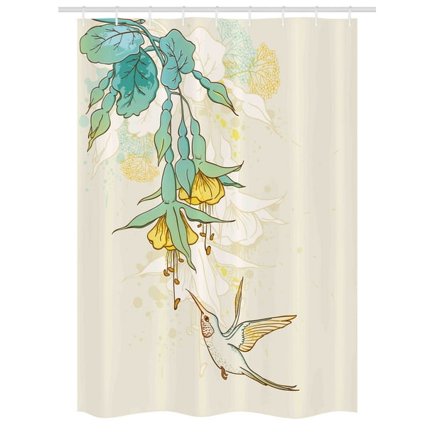Hummingbird Stall Shower Curtain Hummingbird And Tropical Flowers