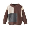 hengsof Children'S Winter Round Neck Long-Sleeved Pullover, Color Block ...