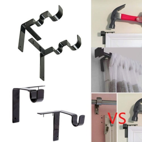 Hang Double Center Support Curtain Rod Bracket Window Frame Bracket ...