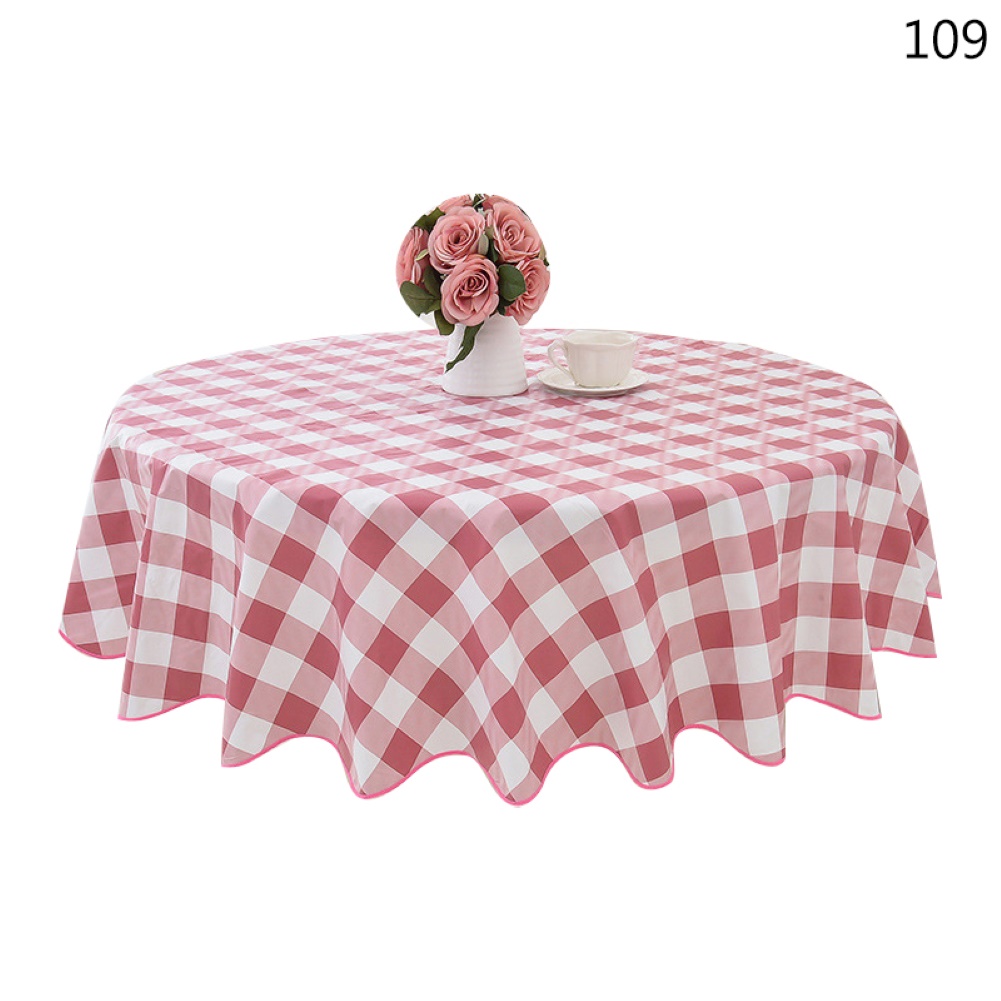 NUZYZ PVC Waterproof Flower Lace Round Tablecloth Kitchen Dining Table ...