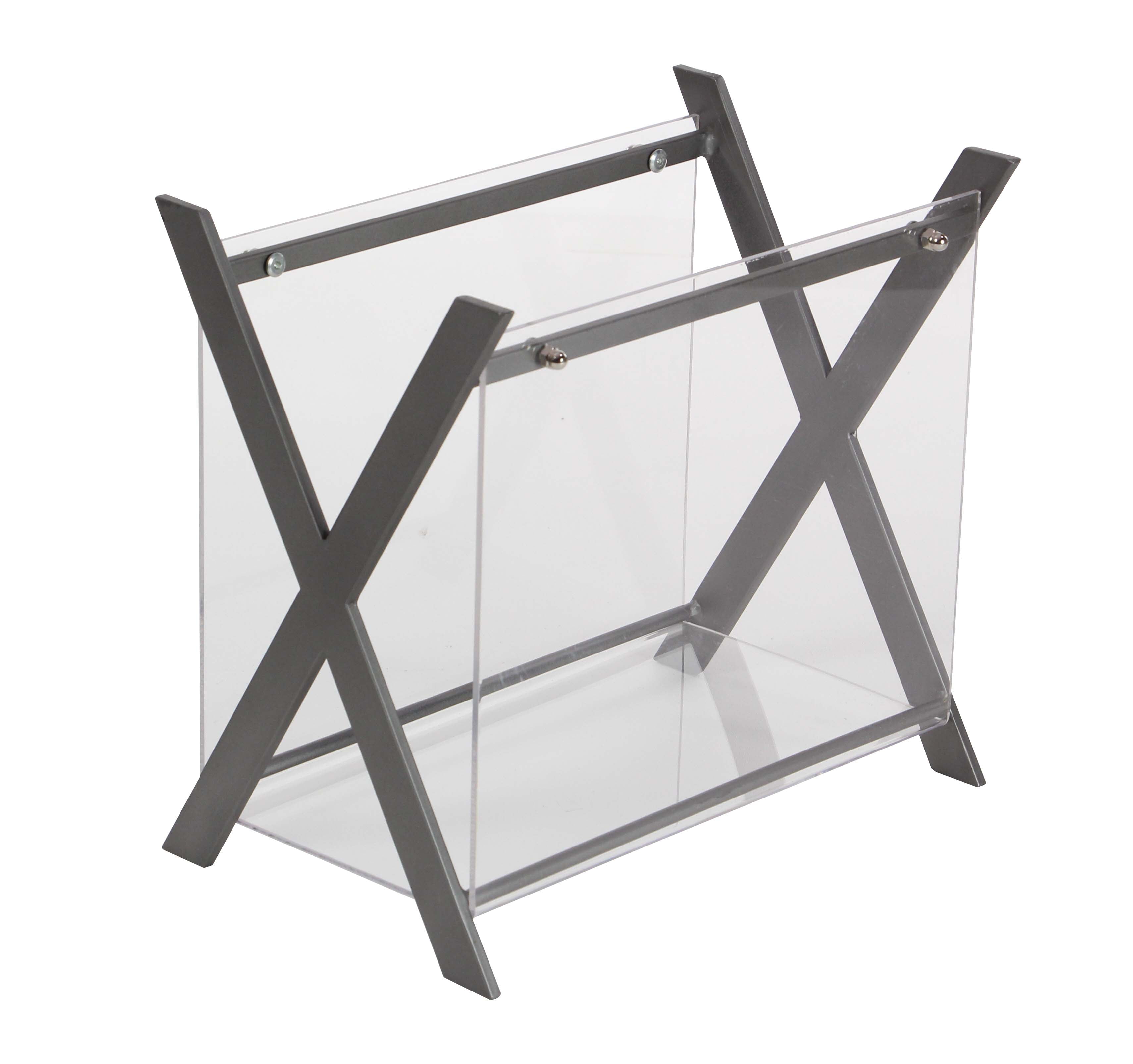 Decmode 13 X 14 Inch Contemporary Iron and Acrylic Magazine Holder ...
