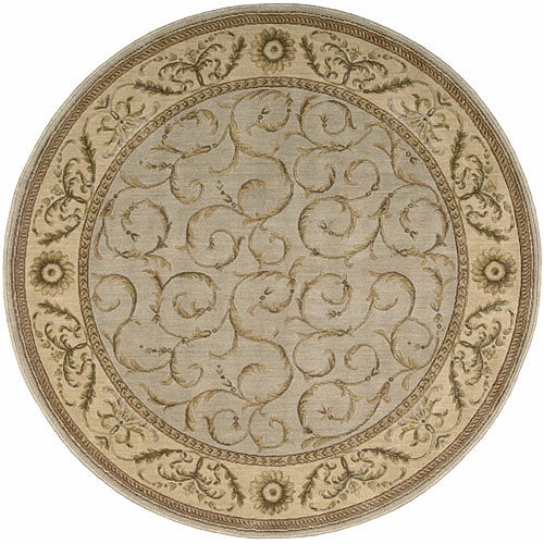 Nourison Somerset Scrollwork Machine Woven Rug, 5'6" Round - Walmart.com