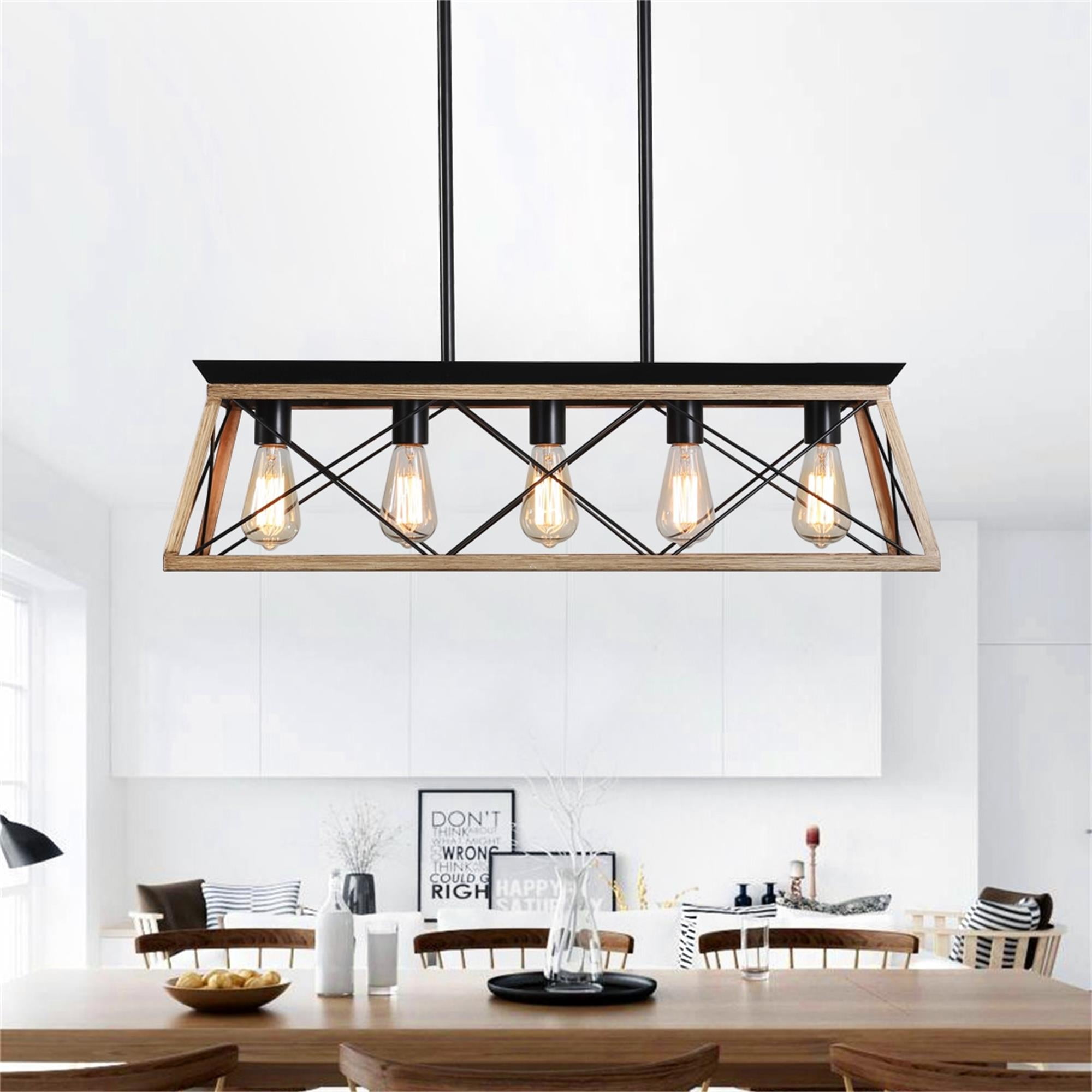 Canddidliike Modern Chandeliers, Square Pendant Lamp Flat Ceiling Light ...